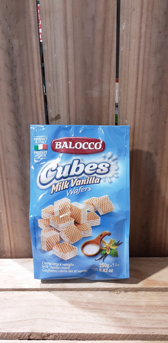 Balocco Cubes Milk Vanilla Wafers 250g – Pellegrinos Fresh Fruits